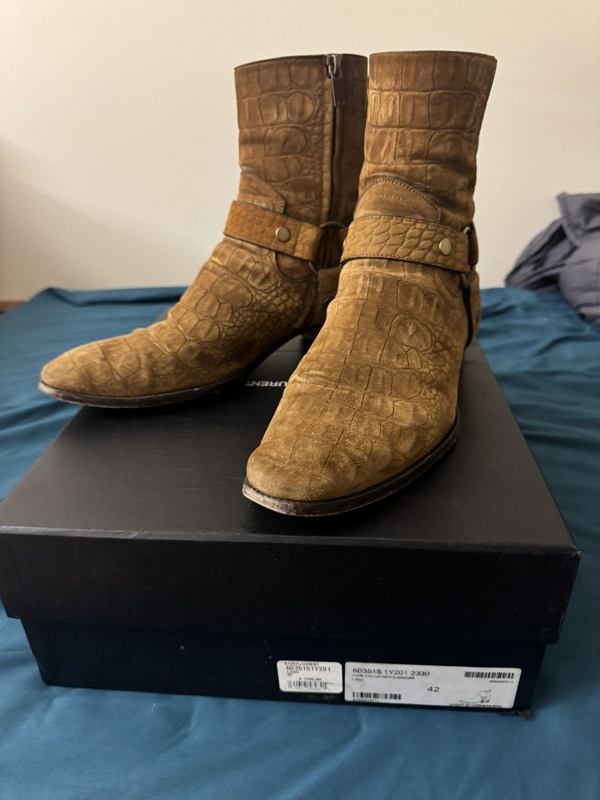 Saint Laurent Paris SLP Wyatt Croc Harness Boot | Grailed