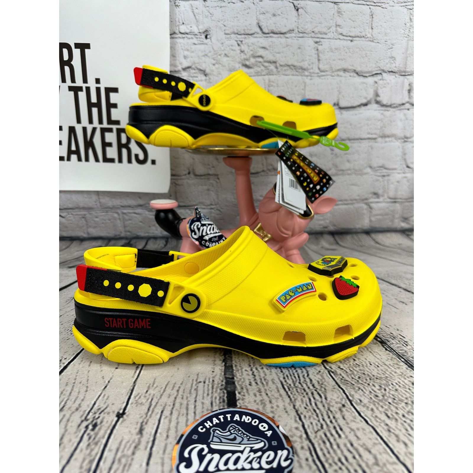 Crocs Crocs x Pac Man All Terrain Clog Mens 11 Yellow Slip Slides | Grailed