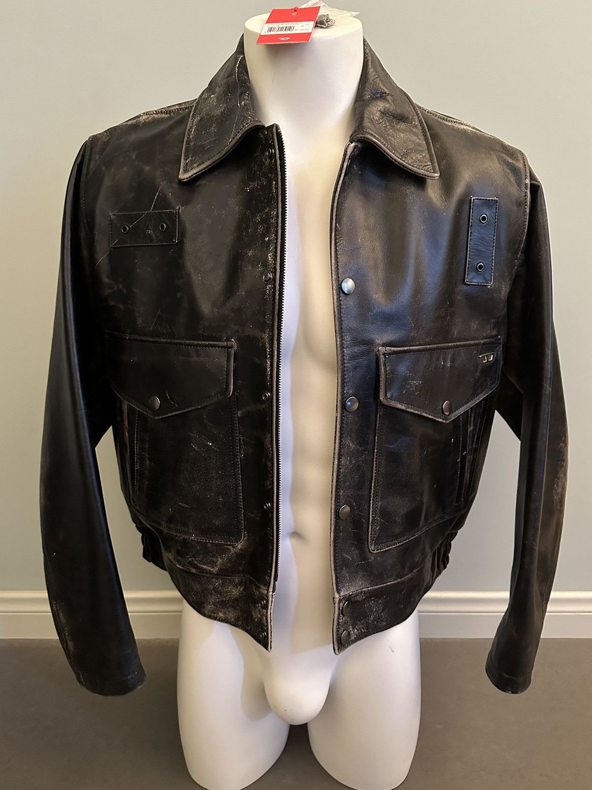 Diesel Diesel distressed leather jacket | Grailed