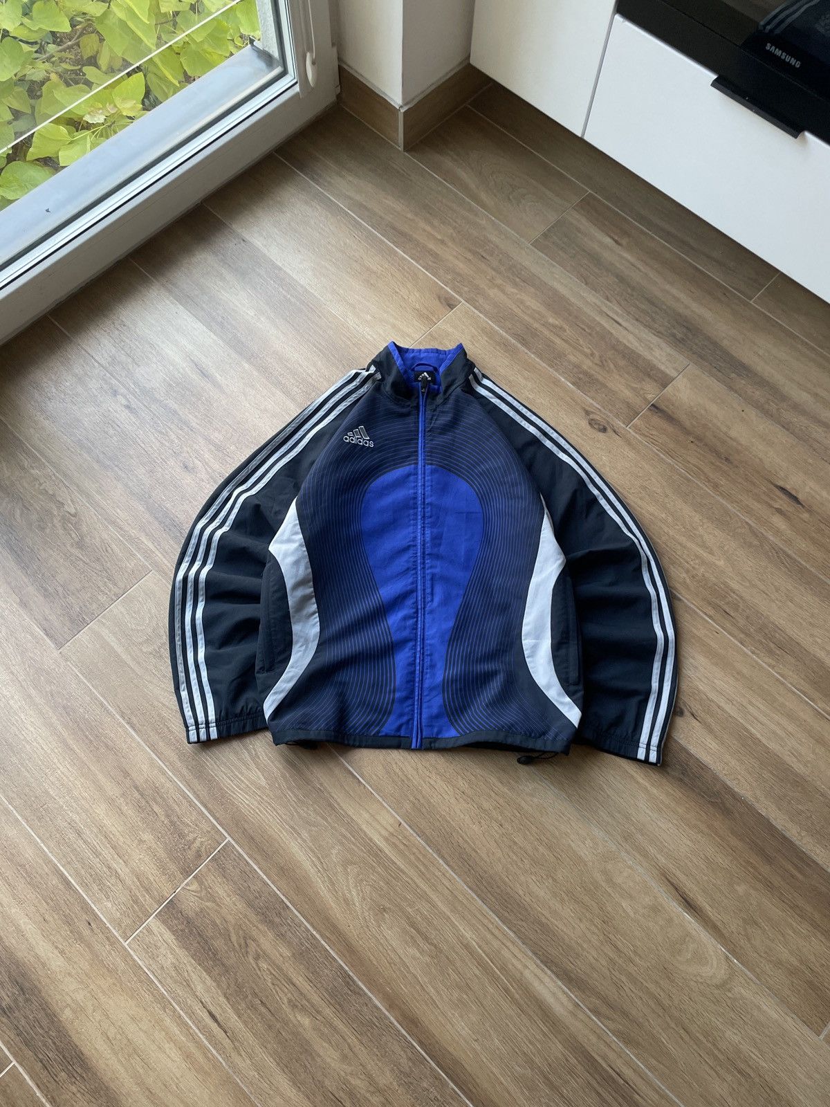 Adidas Vintage Adidas Track Jacket Nylon Drill Avant Garde Y2K | Grailed