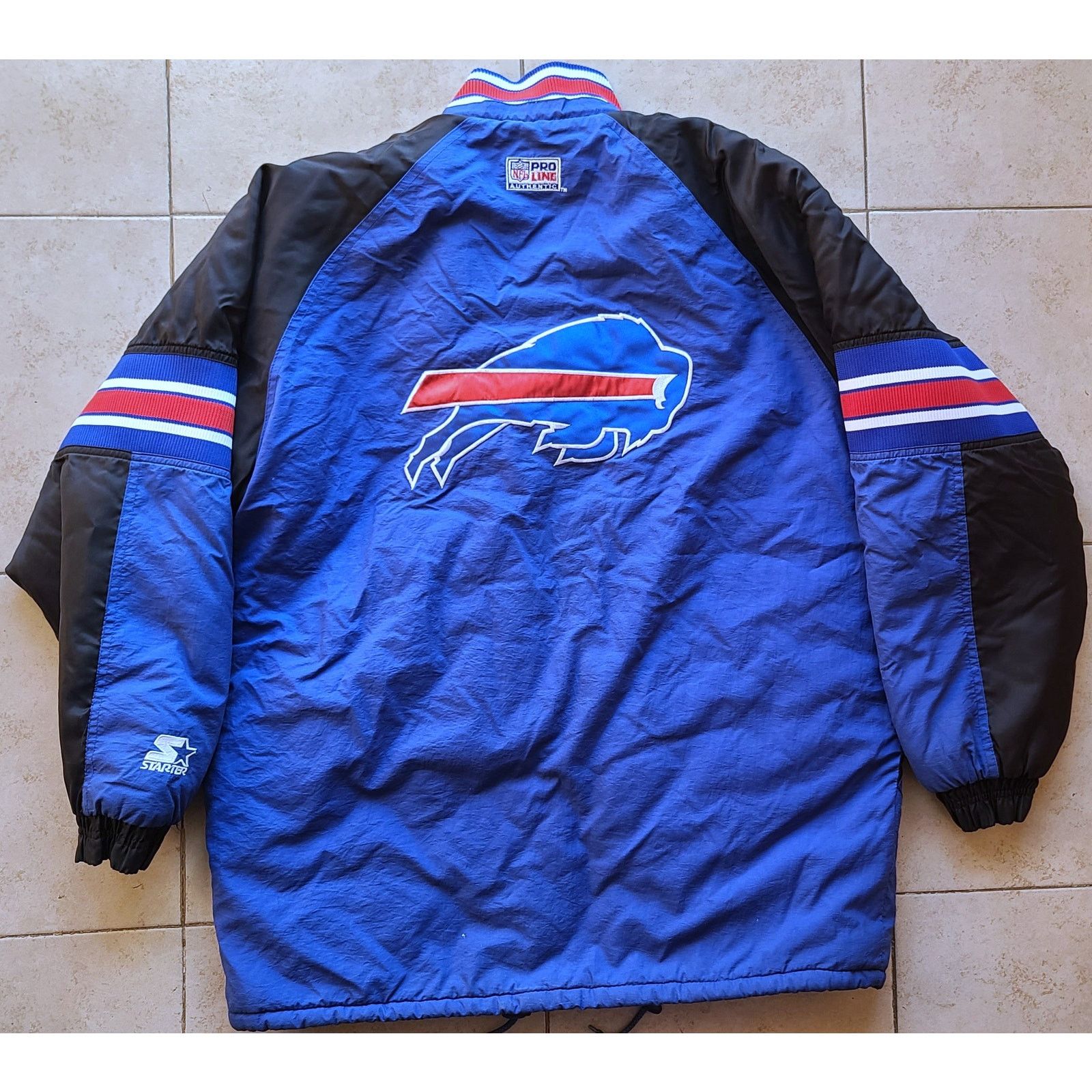 NFL × Starter Buffalo Bills 90s STARTER puffer Trench blue black ...