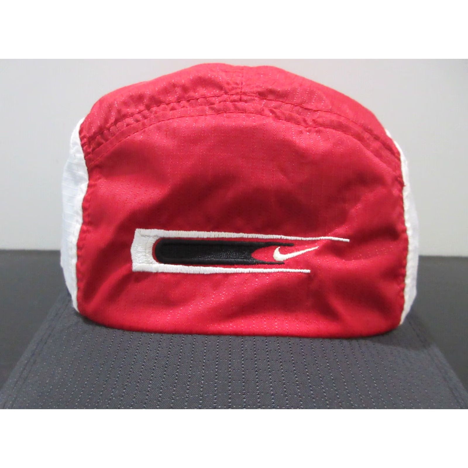 Nike Nike Mens Hat Cap Red Black Nylon Swoosh Vintage Running Extra ...