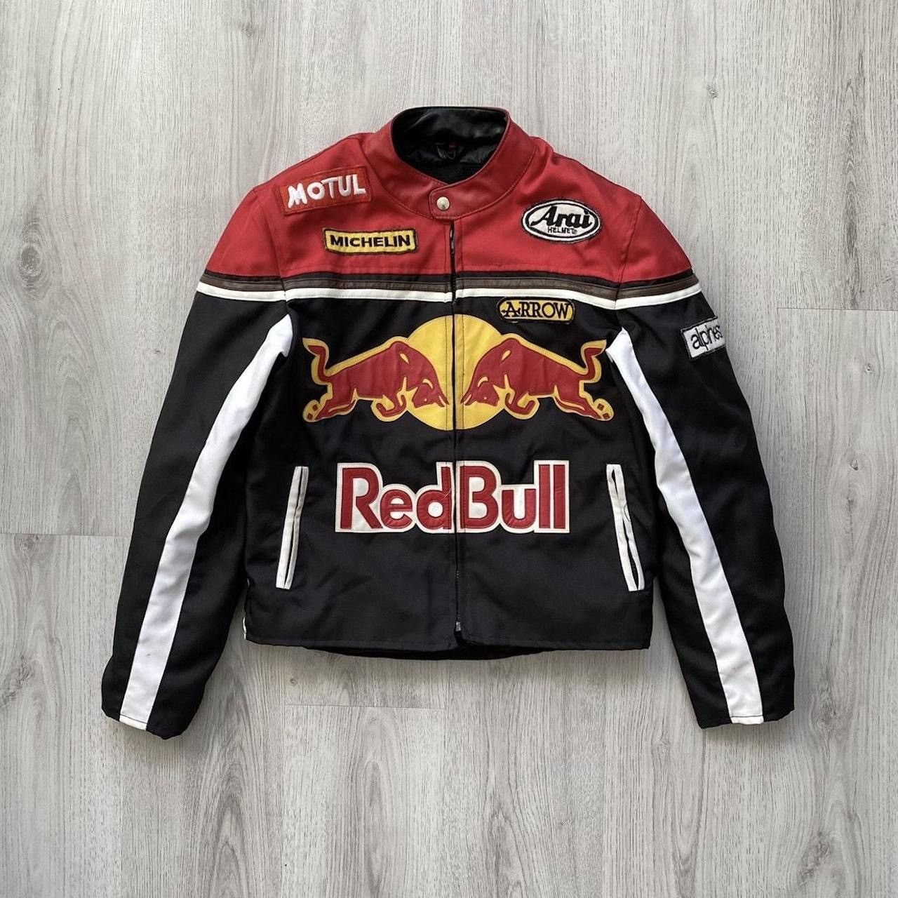 Racing × Red Bull × Vintage Red Bull Moto Canvas/Leather Jacket Vintage ...