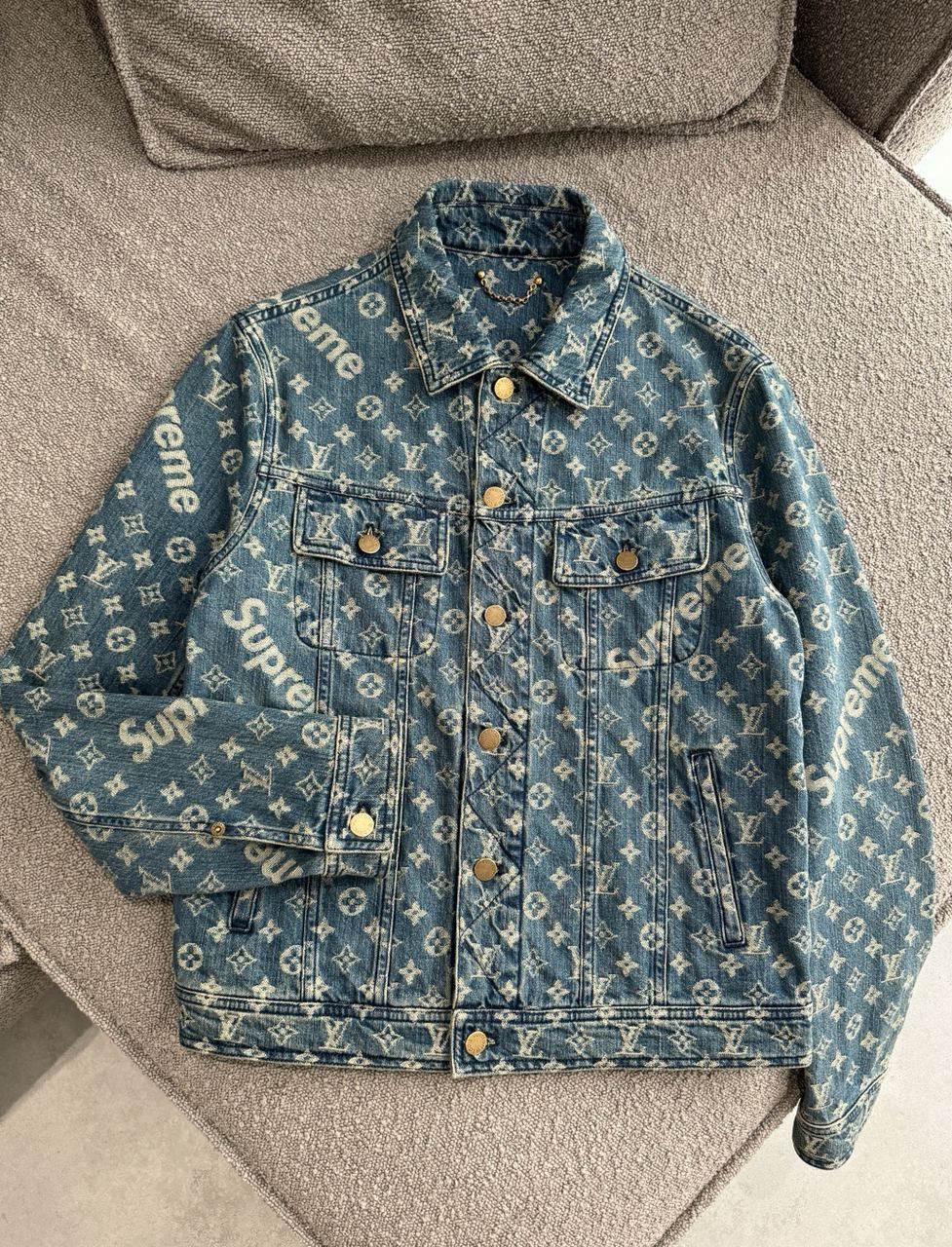 Louis Vuitton × Supreme Louis Vuitton Supreme Denim Jacket Monogram ...