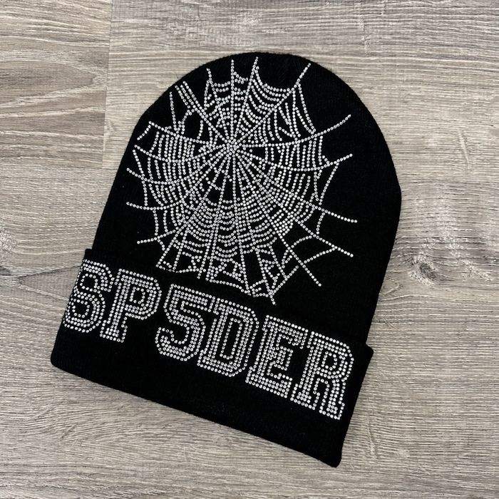 Hats OFFERS‼️ SP5DER 🕷️🕸️ Spider Worldwide Black Web Beanie | Grailed