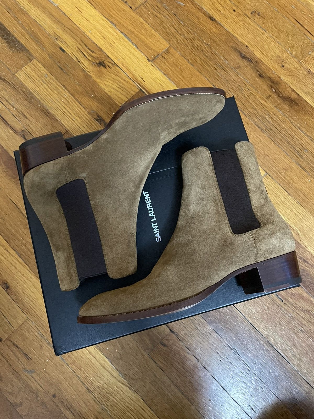 Saint Laurent Paris YSL Wyatt Suede Chelsea Boot | Grailed