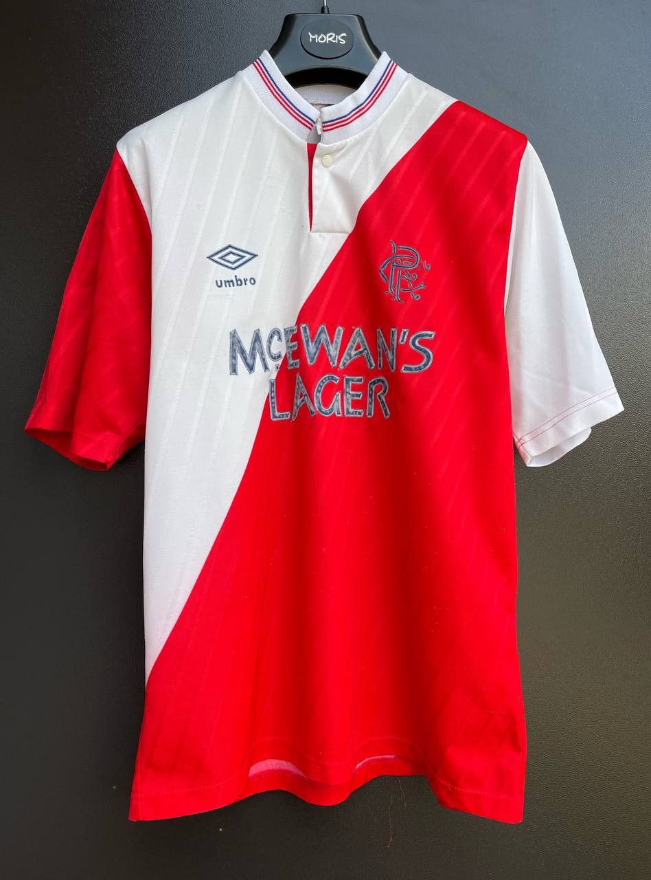 Soccer Jersey × Umbro GLASGOW RANGERS 1987 1988 AWAY FOOTBALL SHIRT ...