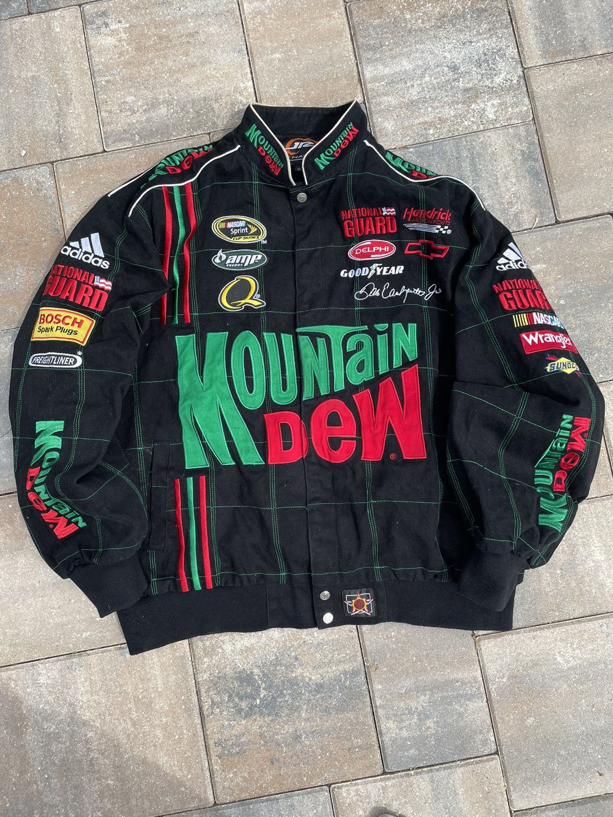 Vintage Dale Earnhardt Jr Mountain Dew NASCAR Jacket Jeff Hamilton ...