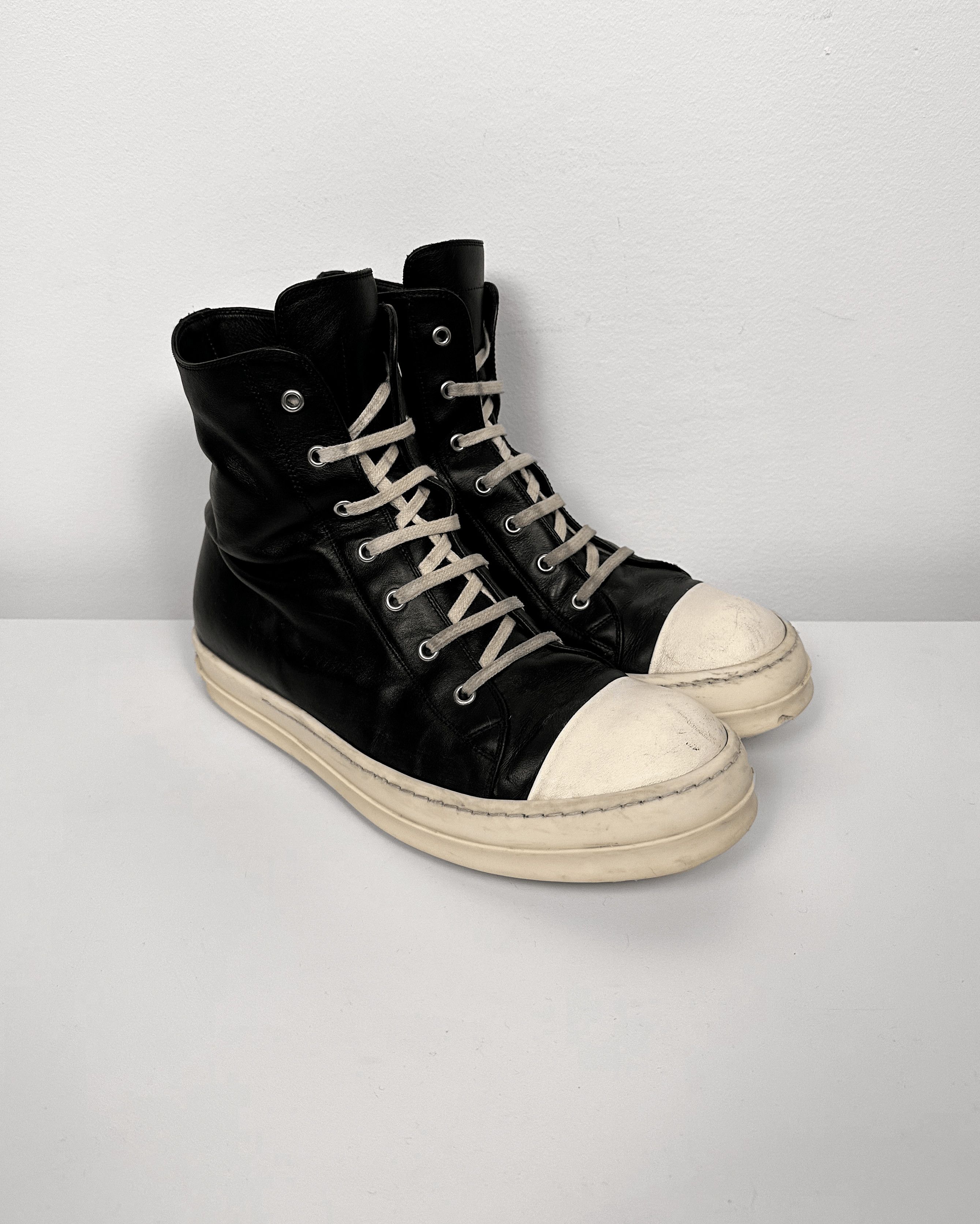 Canvas Rick Owen Mainline Ramones Rick Owens Mainline Leather High Ramones
