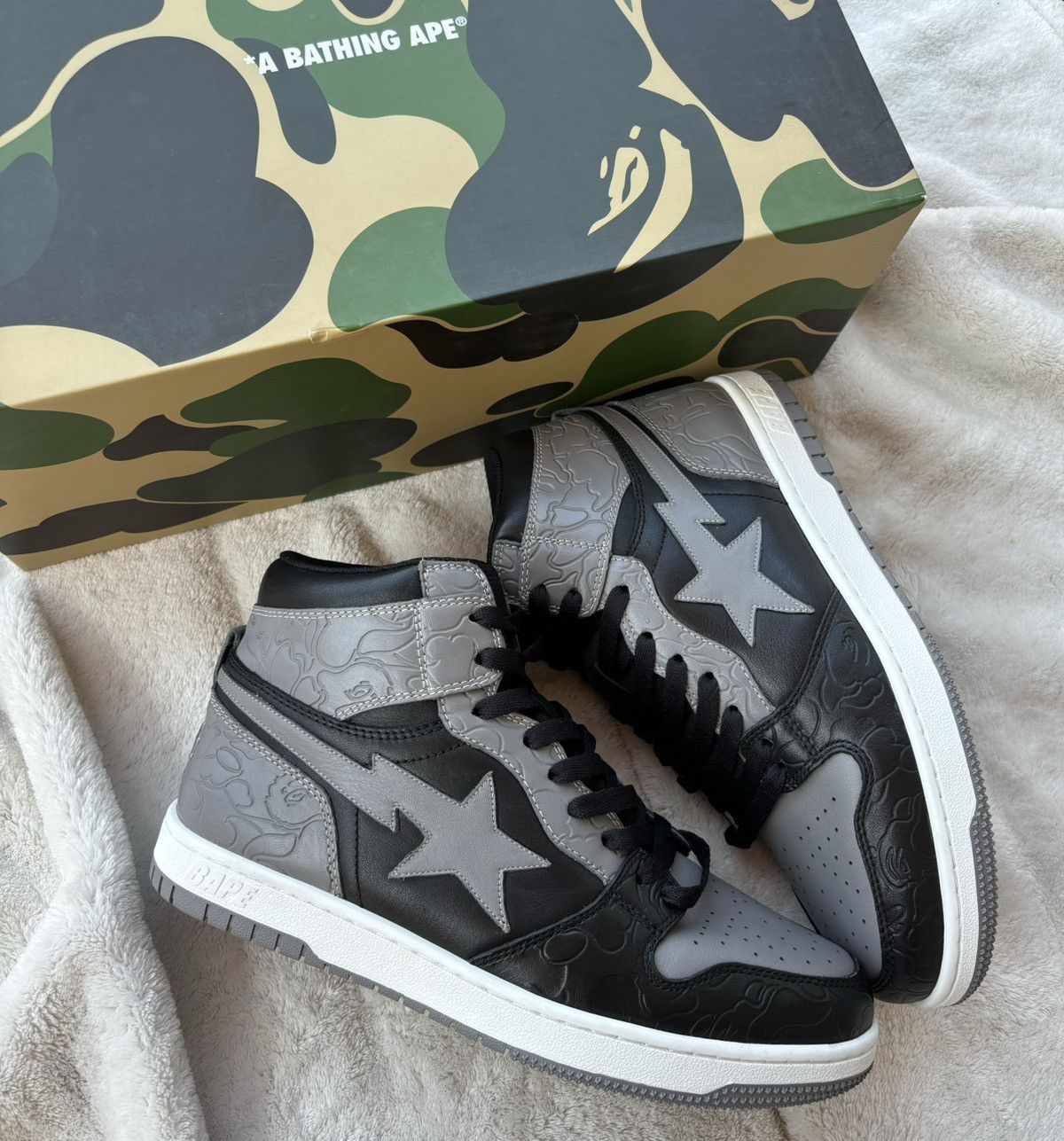 Bape Bape Sta Court Shadow High Sneakers | Grailed