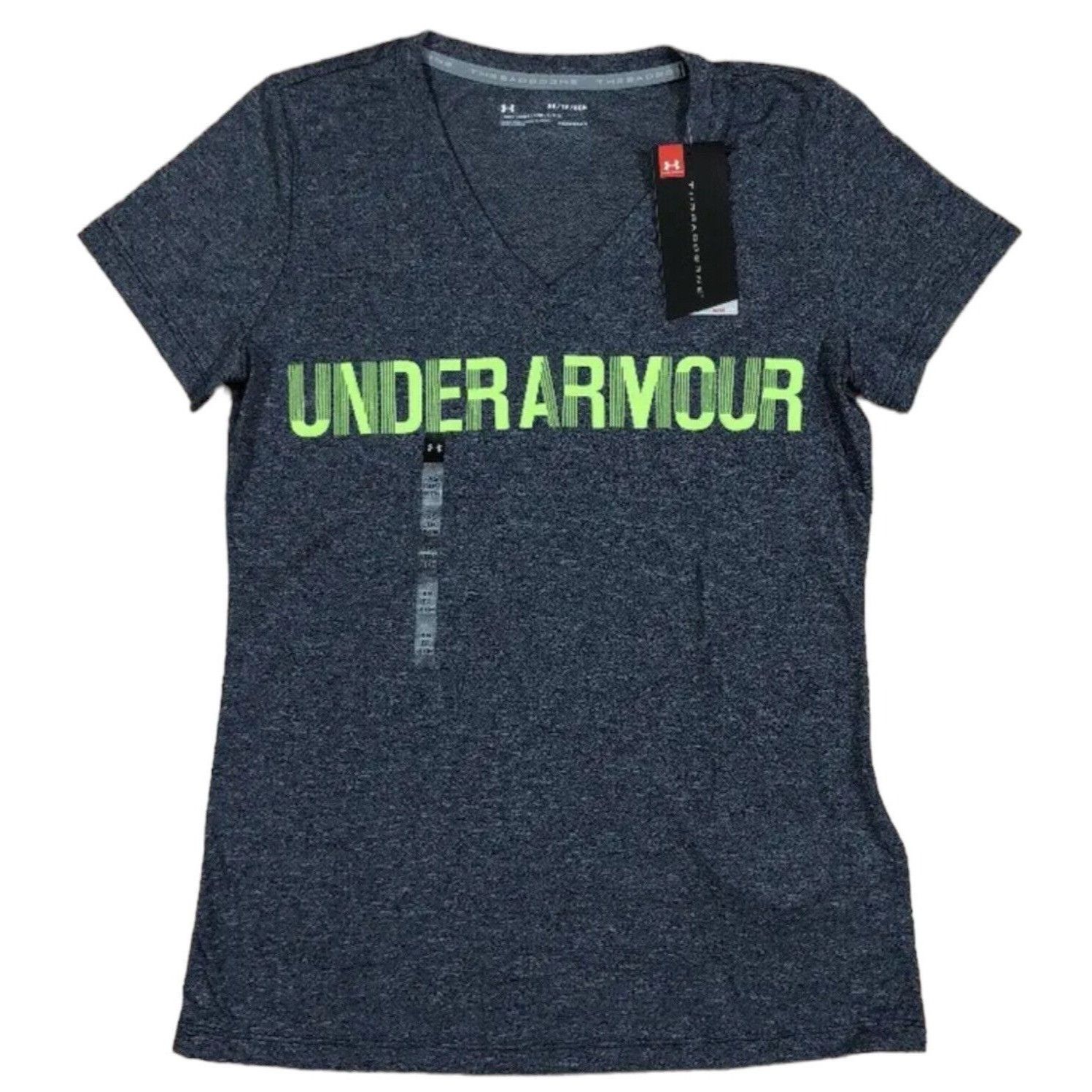 Under Armour UNDER ARMOUR Threadborne Shirt Womens XS Gray And Lime ...