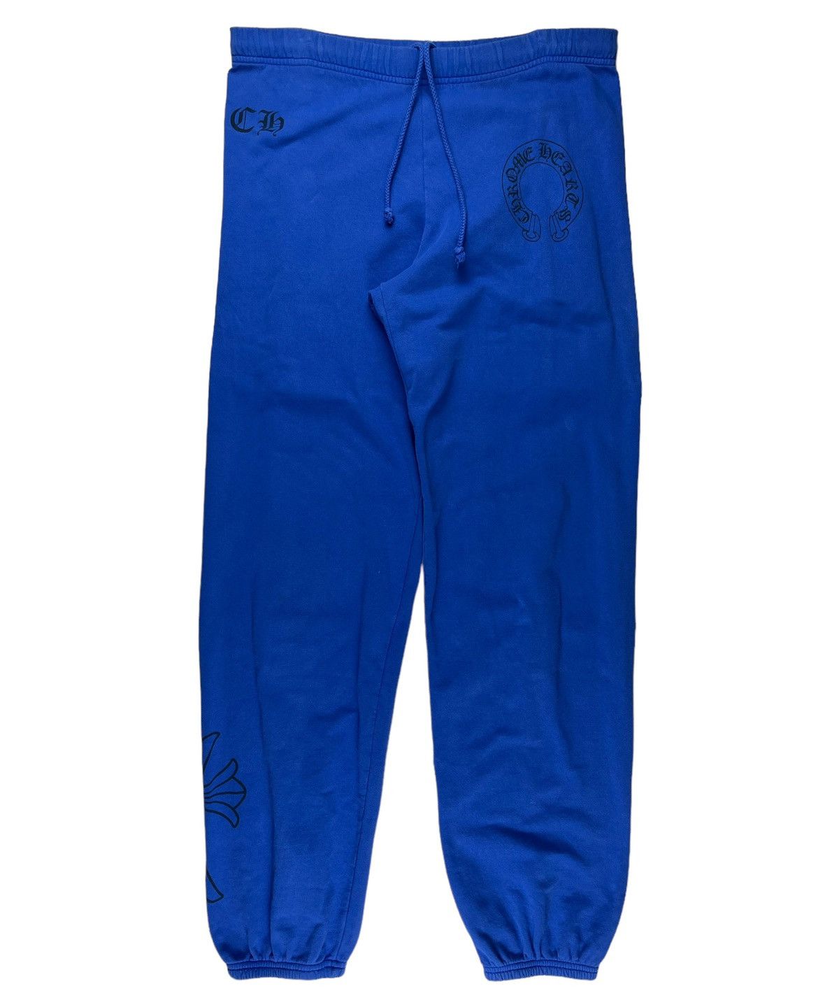 Chrome Hearts Chrome Hearts Blue Cross Horseshoe Logo Sweatpants | Grailed