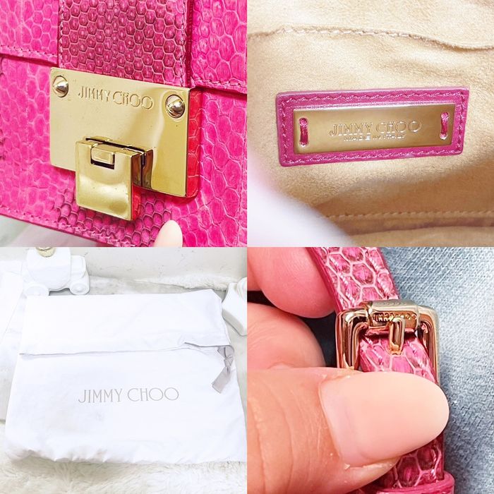 Jimmy Choo Authentic Jimmy Choo Barbie Pink Python Rebel Crossbody Bag ...