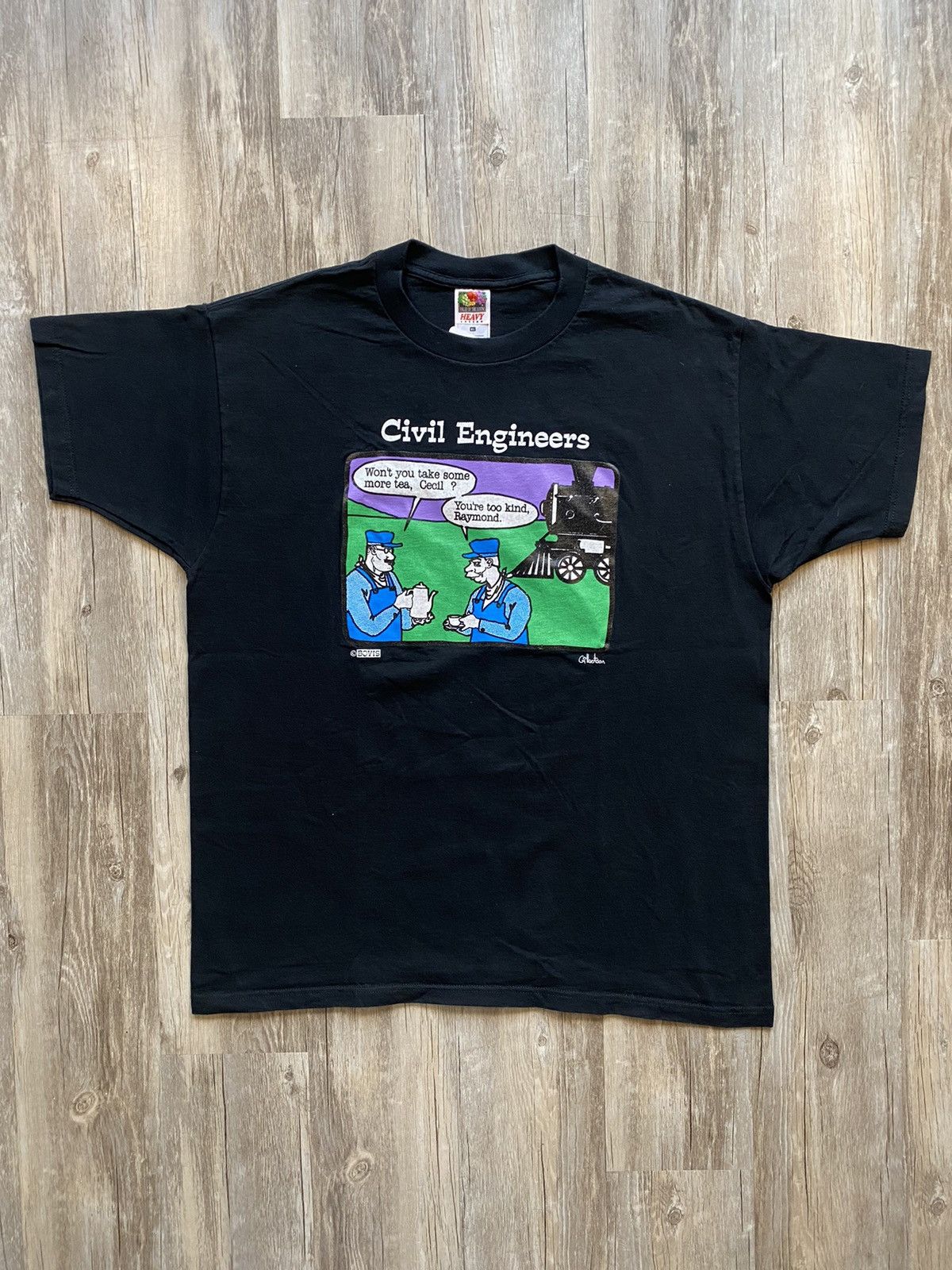 Vintage Vintage 90s Civil Train Engineers Polite Funny Graphic Tee ...