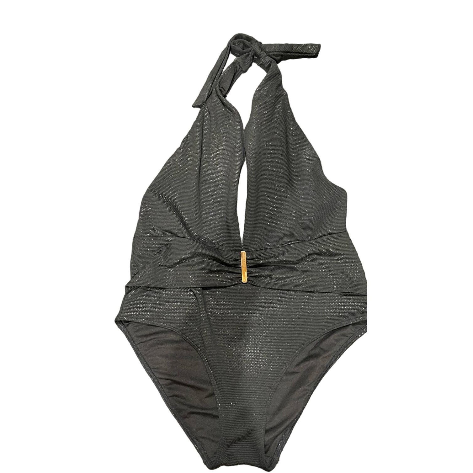 Victoria's Secret Victoria's Secret Black Sparkle Plunge Bathing Suit ...