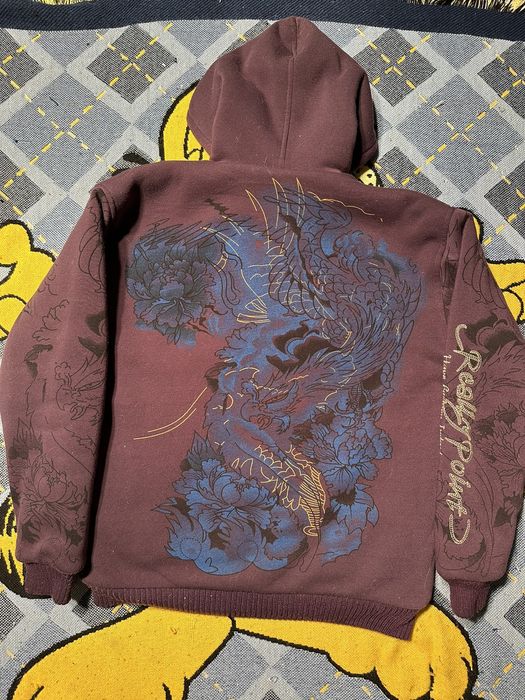 Vintage Vintage Really Point Ed Hardy Like Faux Fur Zip-Up hoodie | Grailed Vintage Vintage Really Point Ed Hardy Like Faux Fur Zip-Up hoodie | Grailed