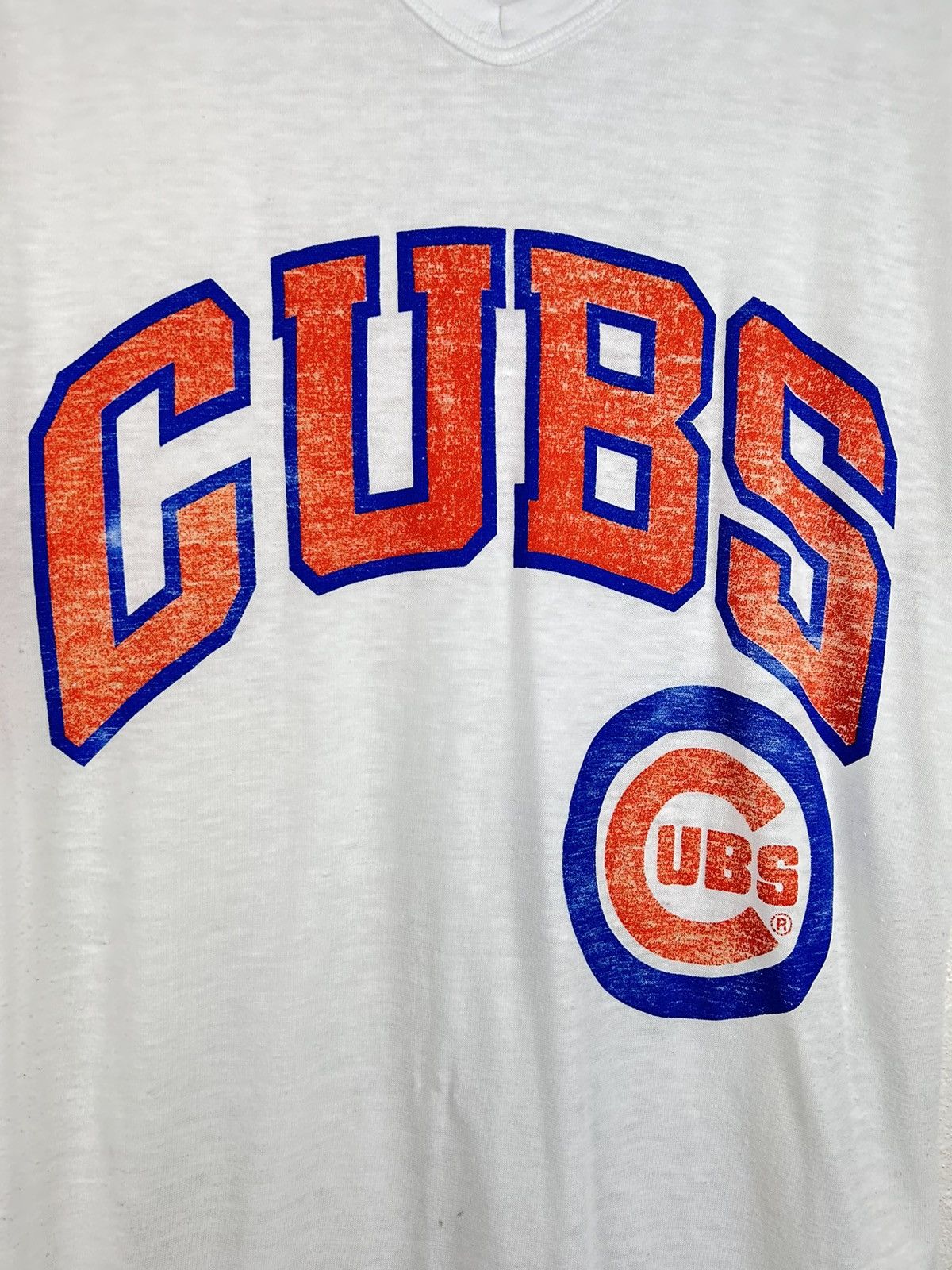 Vintage 80s Vintage Chicago Cubs 7Logo Lightweight T-Shirt | Grailed