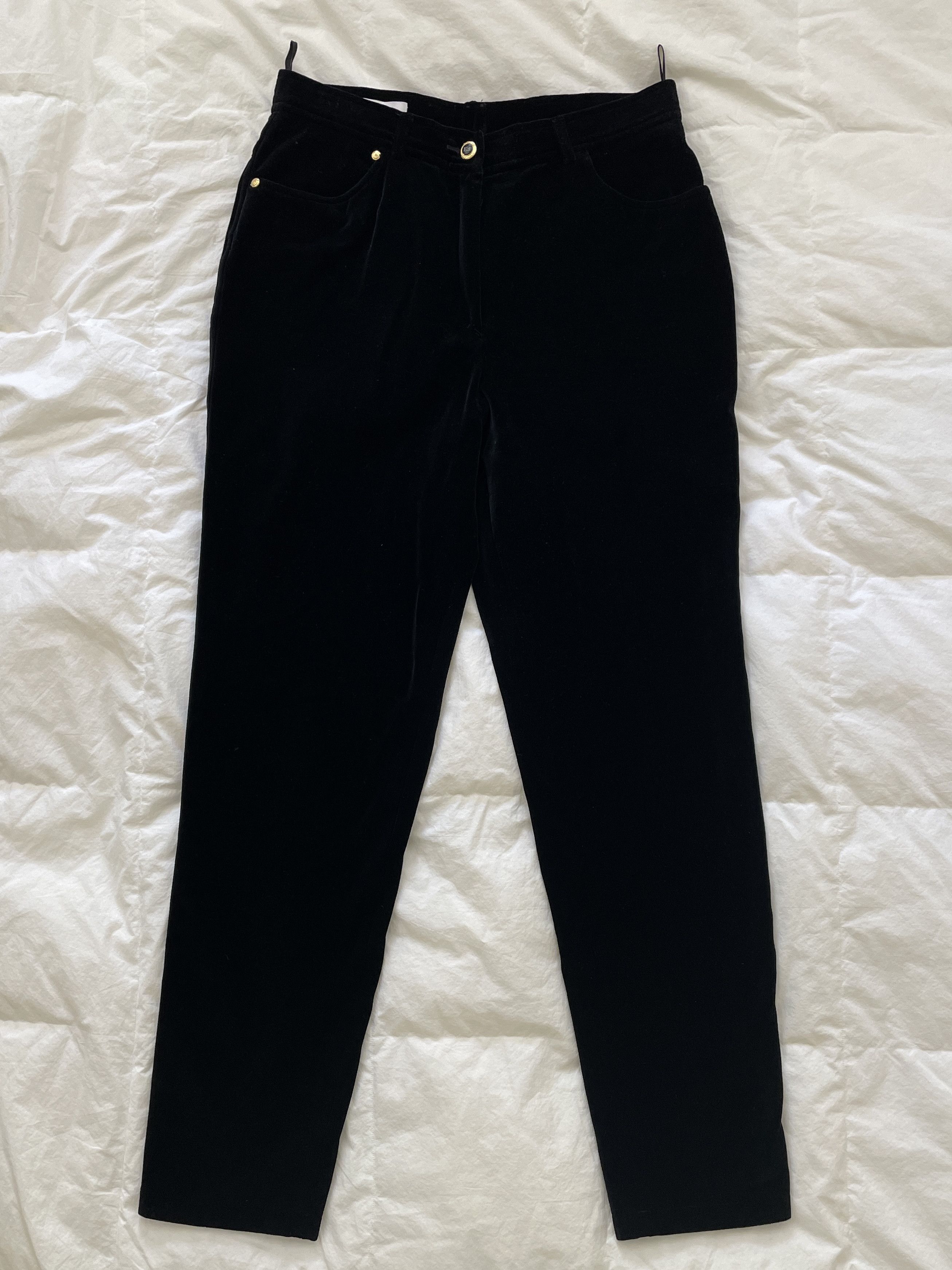 Vintage Documented Fall Winter 1983 Escada black velvet pants | Grailed