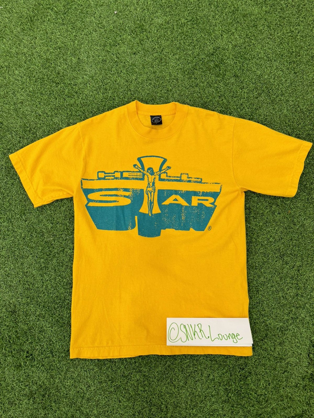 HELLSTAR HELLSTAR JESUS YELLOW TEE | Grailed