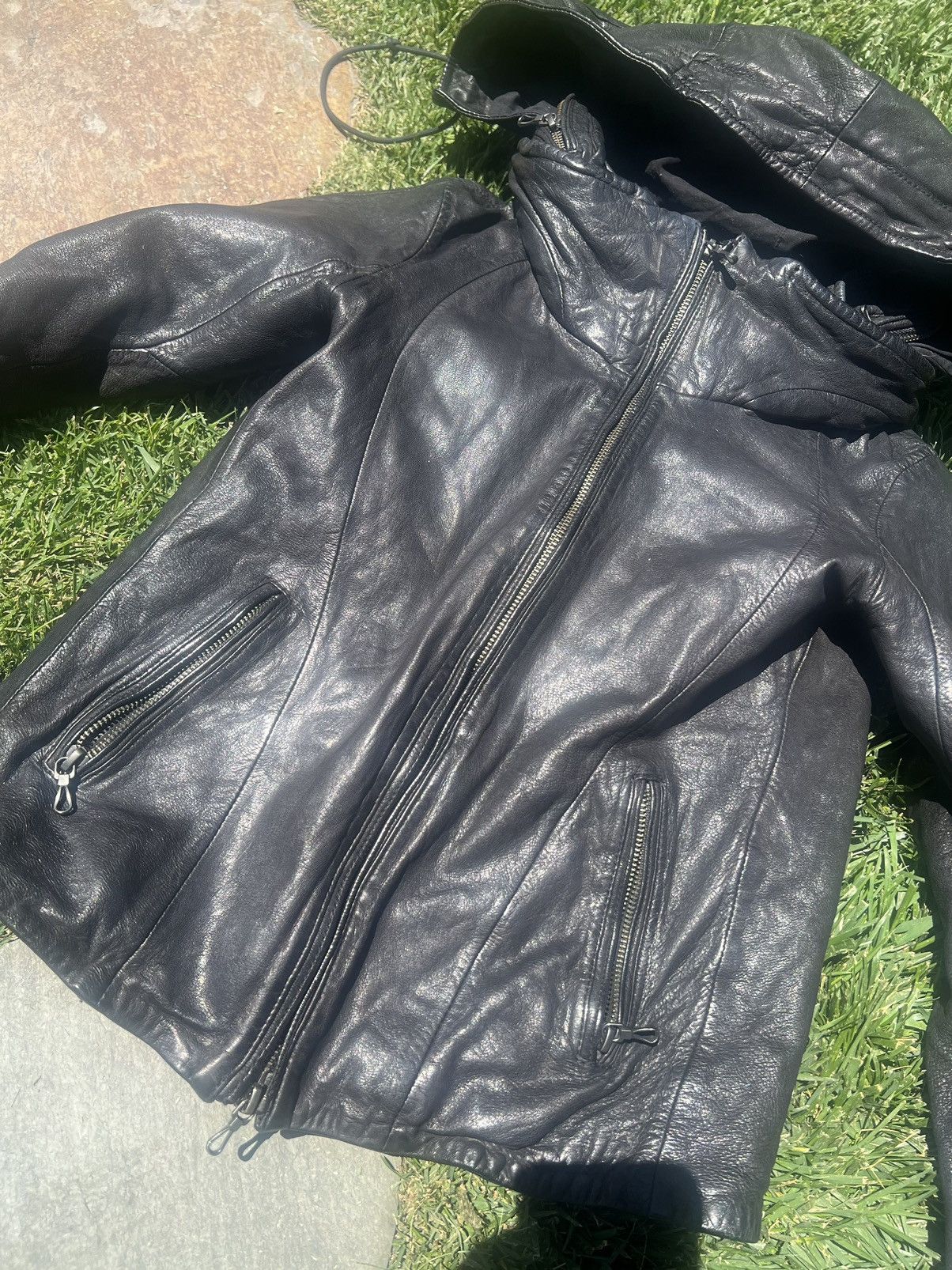 Le Grande Bleu (L.G.B.) GOA 2000s bono leather ninja jacket | Grailed
