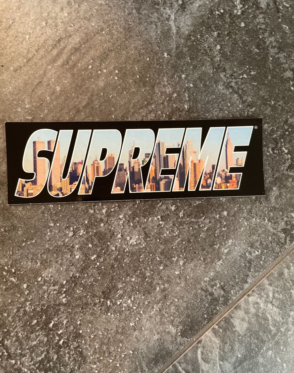 Supreme Supreme® NYC Skyline Text Box Logo Sticker | Grailed