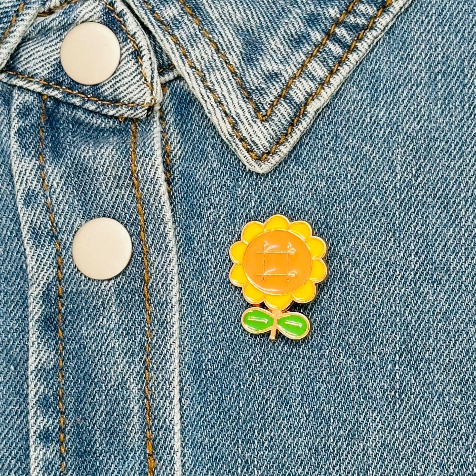 Other 🤩Cute Cartoon Sunflower shape Pin Enamel Yellow & Green Gif | Grailed