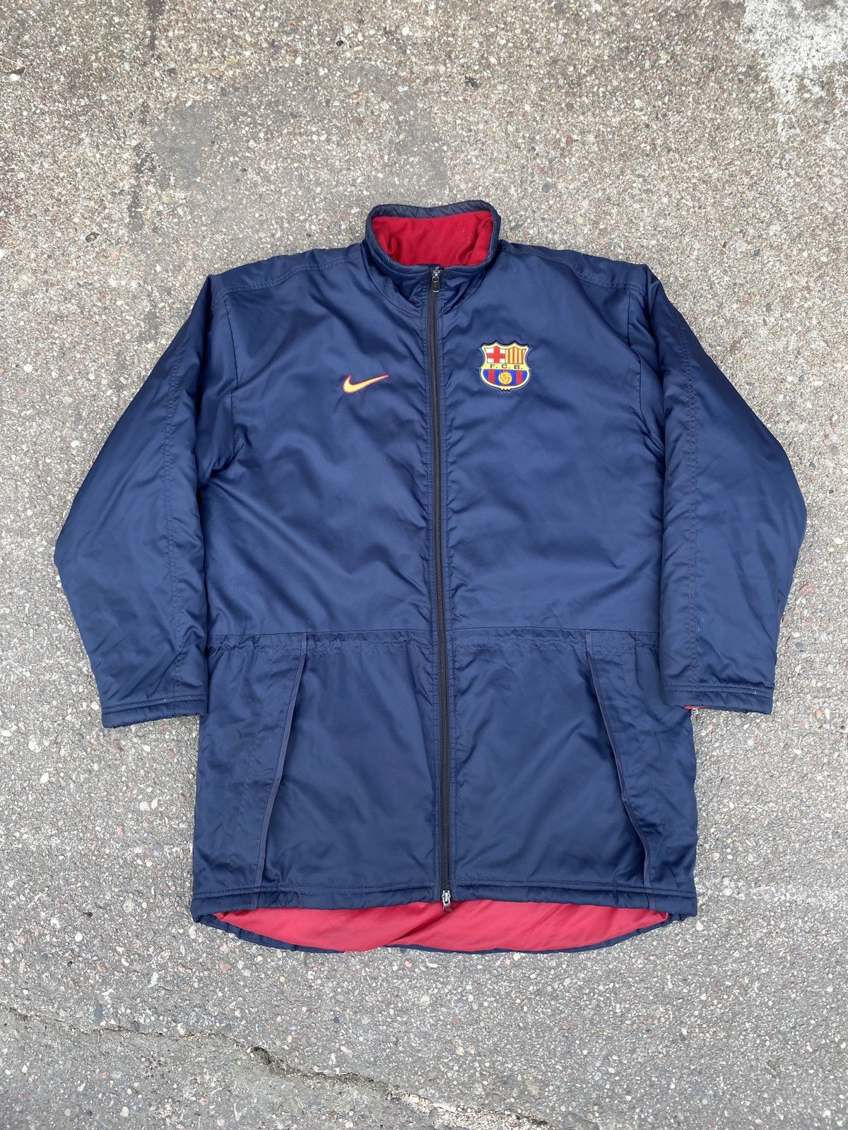 Nike × Vintage Vintage Nike F. C. Barcelona jacket puffer | Grailed