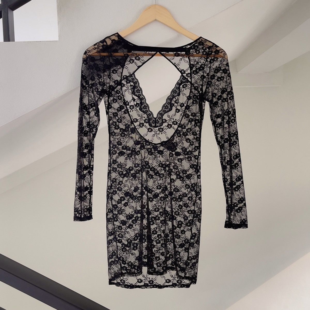 Victoria's Secret VS Black Floral Mesh Sheer Mini Dress (XS) | Grailed