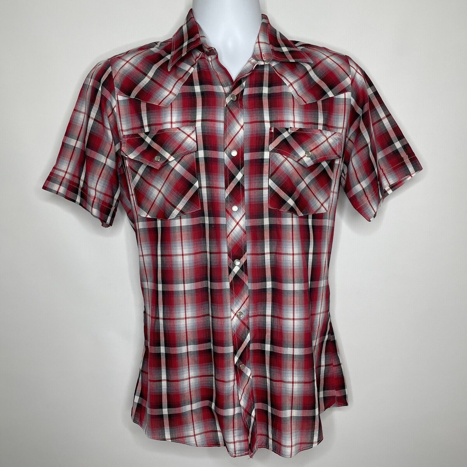 Vintage 70s Sheplers Red Gray Plaid Pearl Snap Western Shirt | Grailed