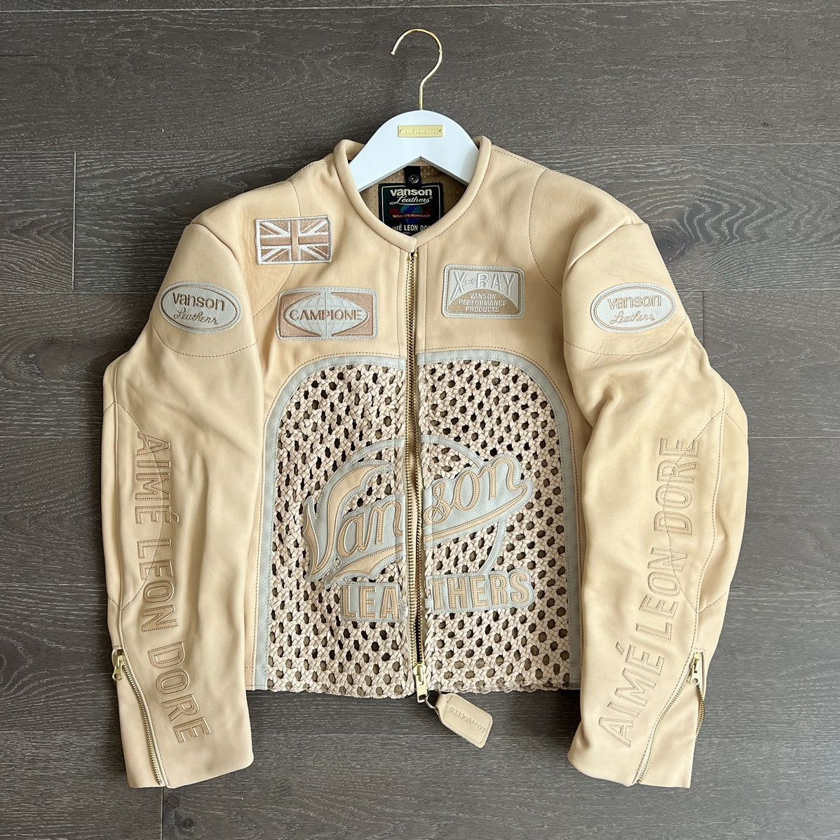Aime Leon Dore × Vanson Leathers ALD Vanson Raffia Leather Jacket | Grailed