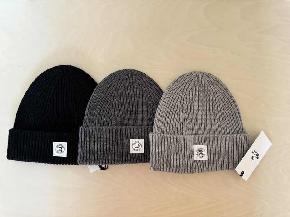 Reigning Champ Set of 3 CREST WATCH CAP - Black/Grey/Heather Stone ...