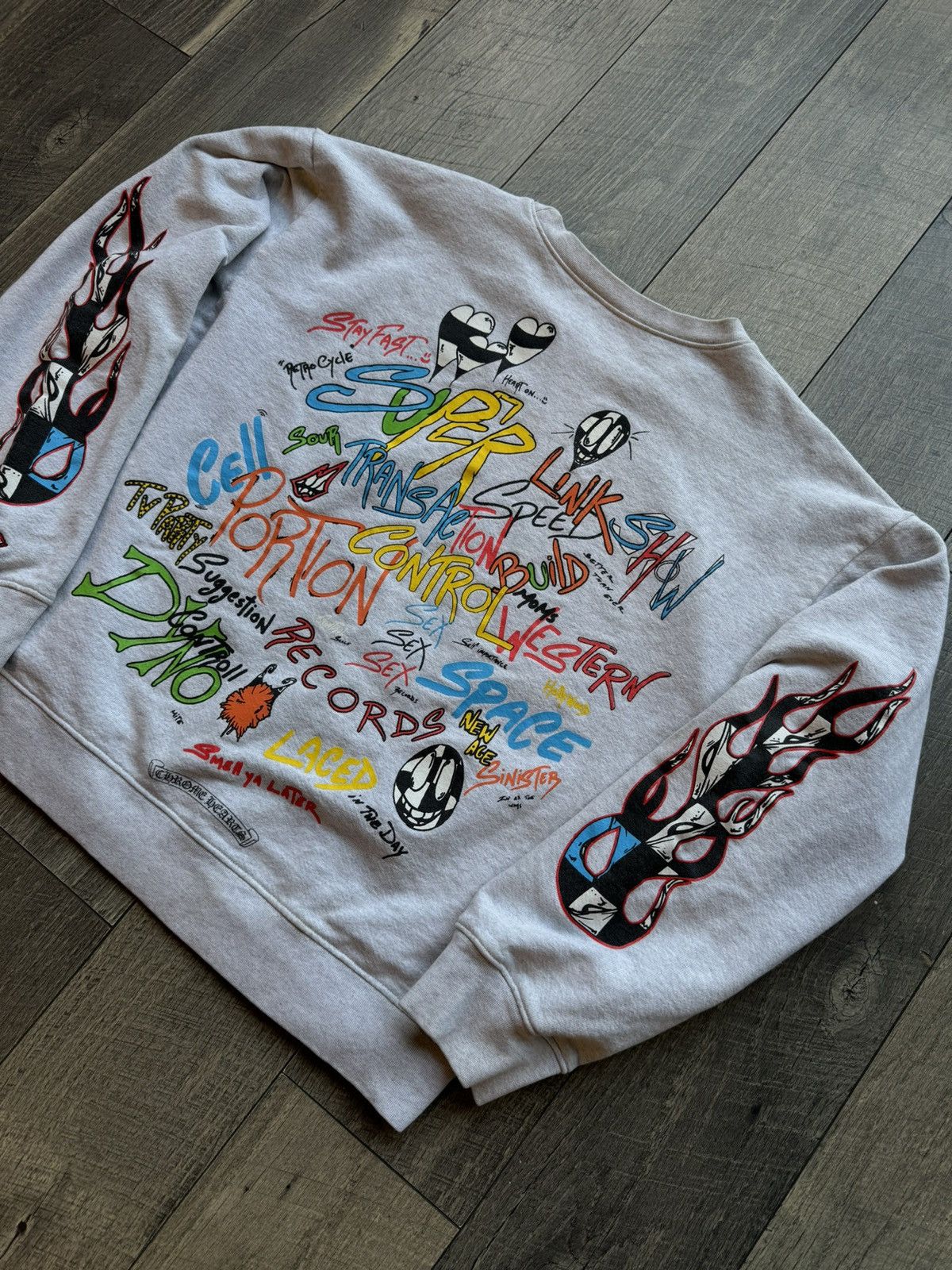 Chrome Hearts Chrome Hearts Matty Boy Graffiti Flame Crewneck Large ...