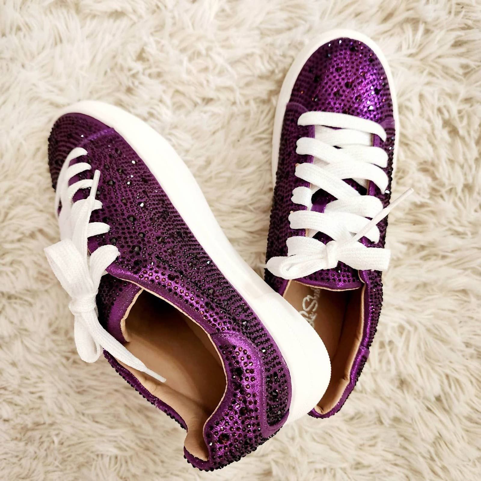 Designer LA SHEELAH Women's Donny's Gem Rhinestone Sneaker In Purple ...