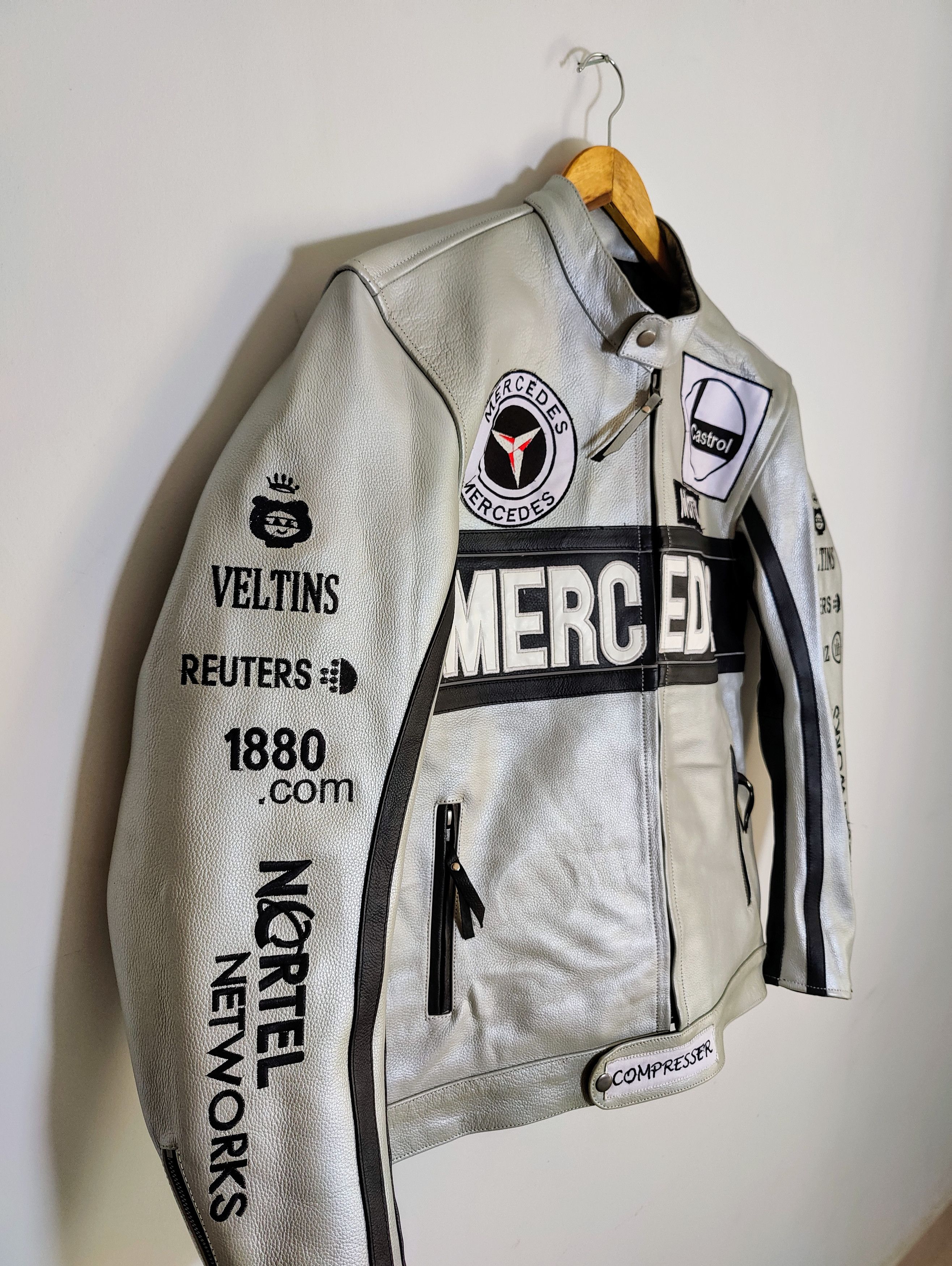 Leather Jacket × Mercedes Benz × Racing 🔥 Mercedes Benz Racing Leather ...