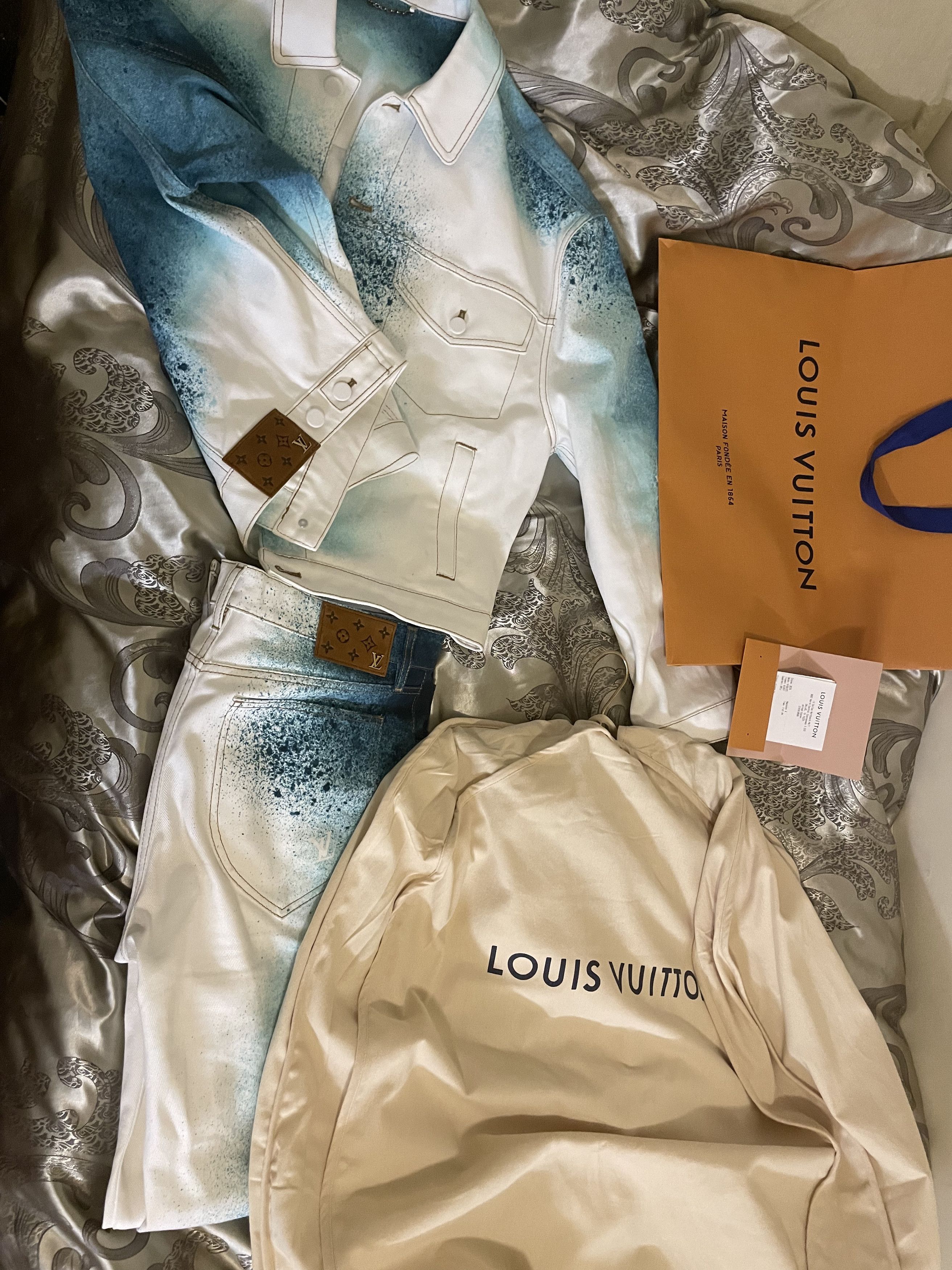 Louis Vuitton Louis Vuitton LV Spray Denim Jacket &Pants | Grailed