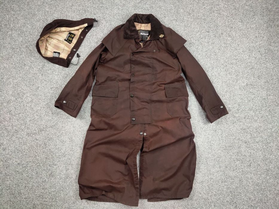 Barbour Barbour Stockman England Coat Dark Brown Waxed Long Jacket ...