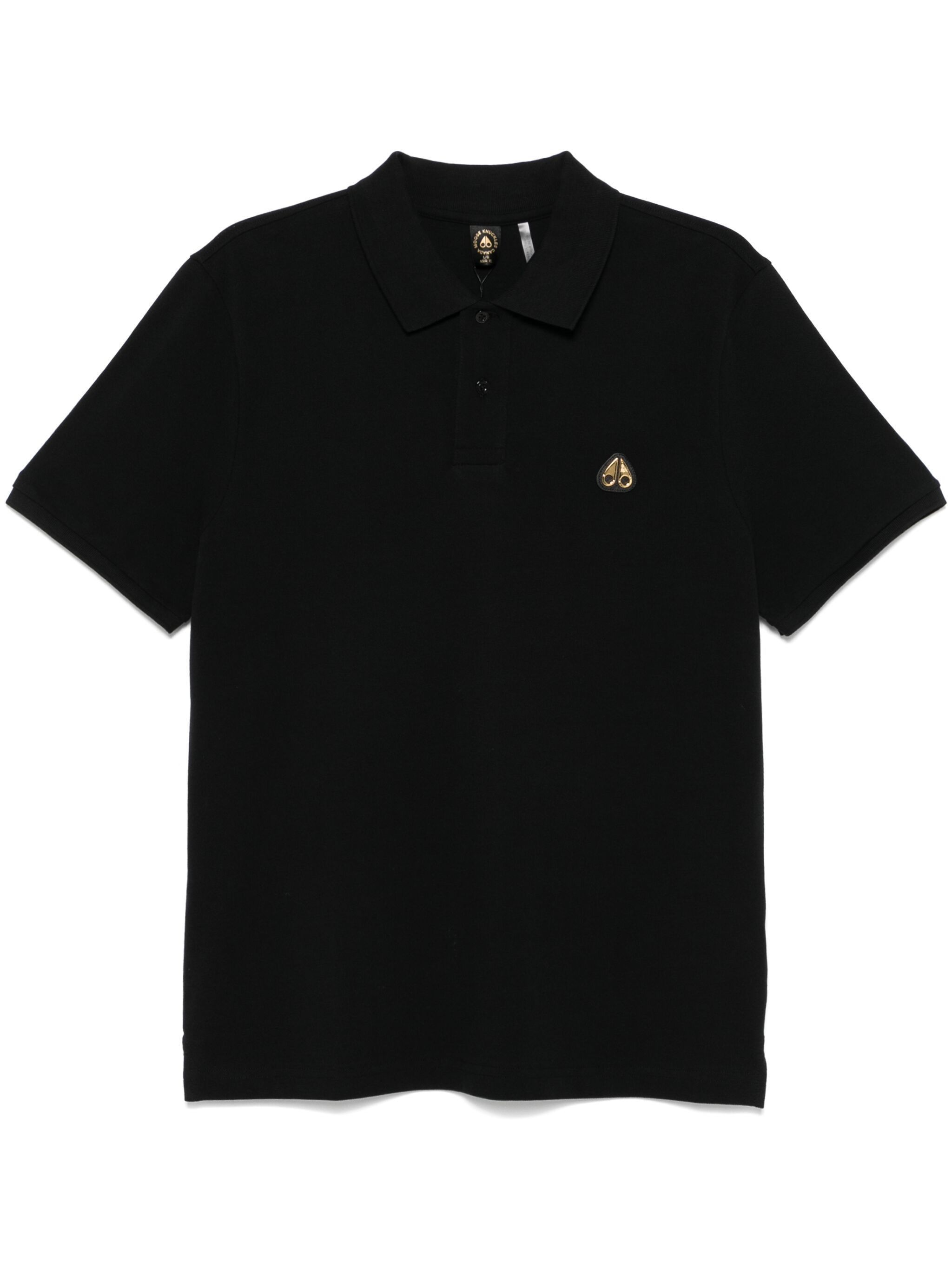 Moose Knuckles o1s22i1n1124 Golden Logo Everett Polo Shirt in Black ...
