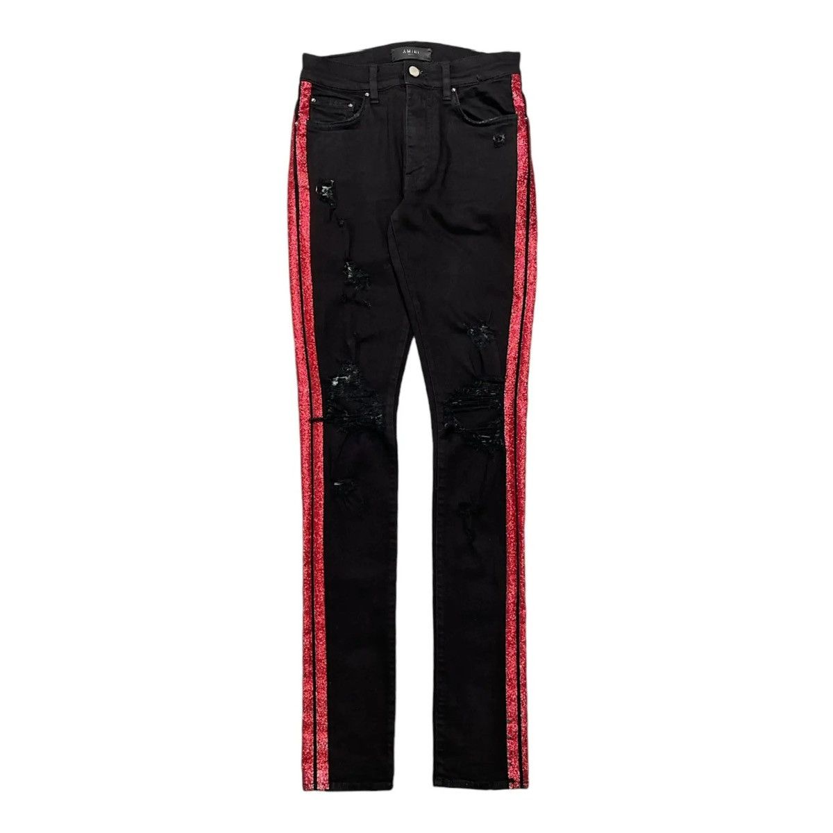 Amiri Amiri Track Flocked Glitter Stack Jeans | Grailed