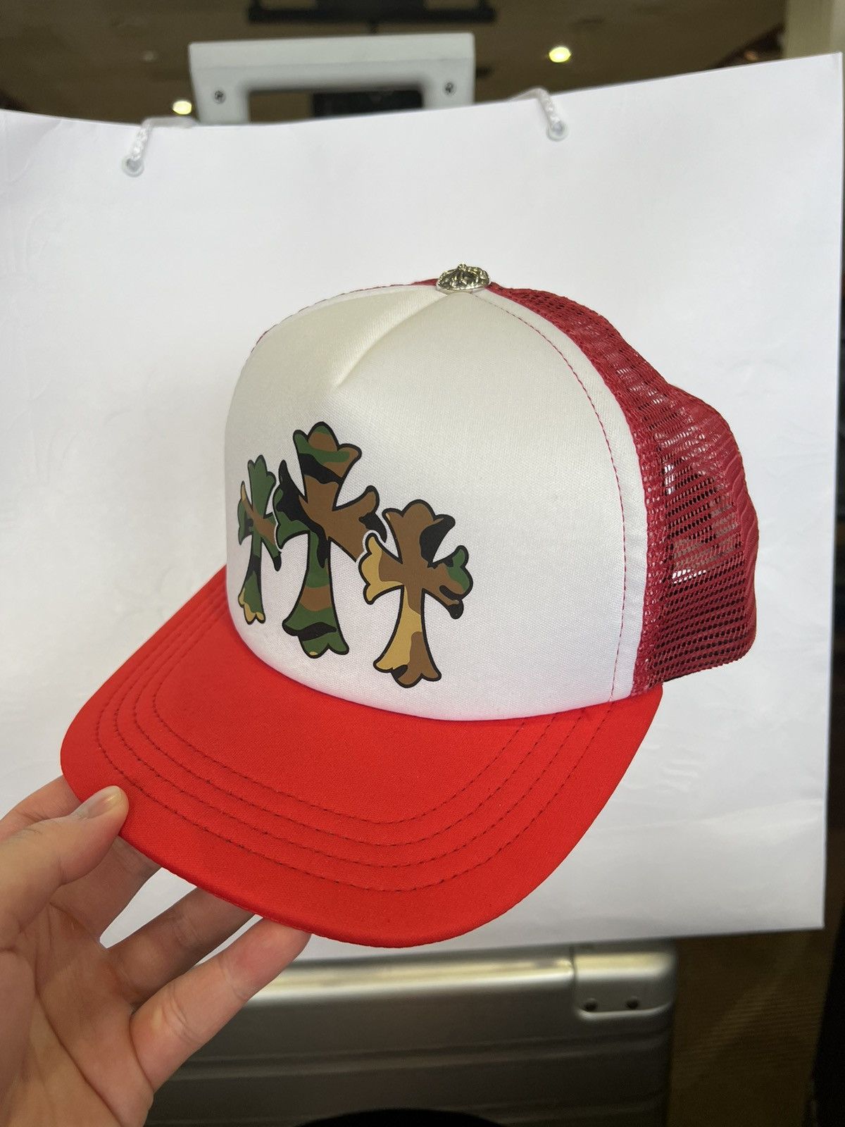 Chrome Hearts Triple Cross Camo - King Taco - Trucker Cap Hat | Grailed