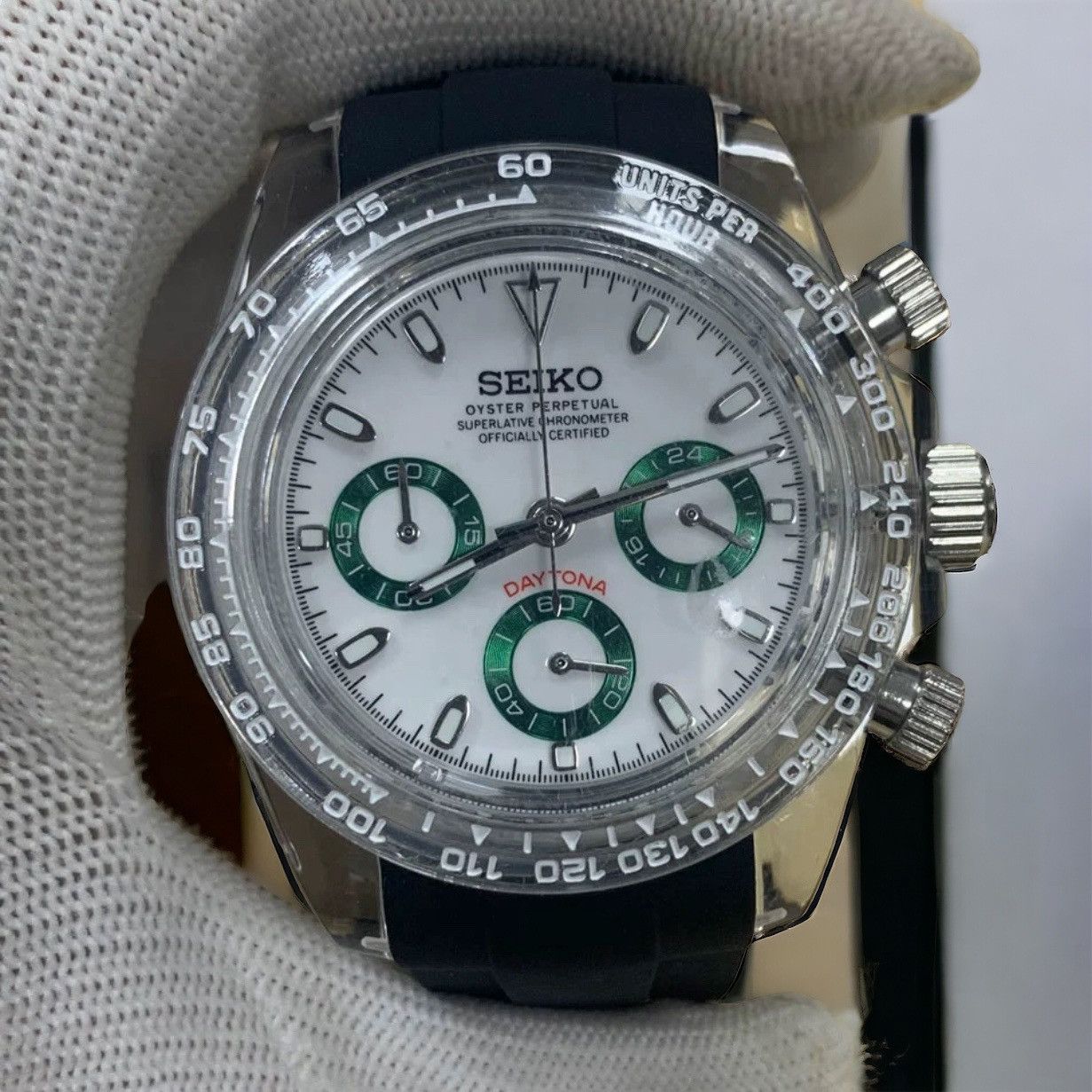 Seiko Seiko Mod Daytona Panda Dial Transparent Luxury Watch | Grailed