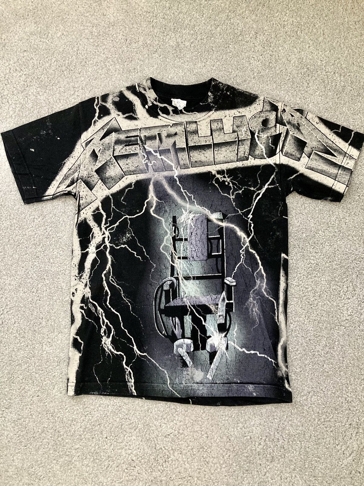 Vintage Metallica AOP Ride the Lightning band tee | Grailed