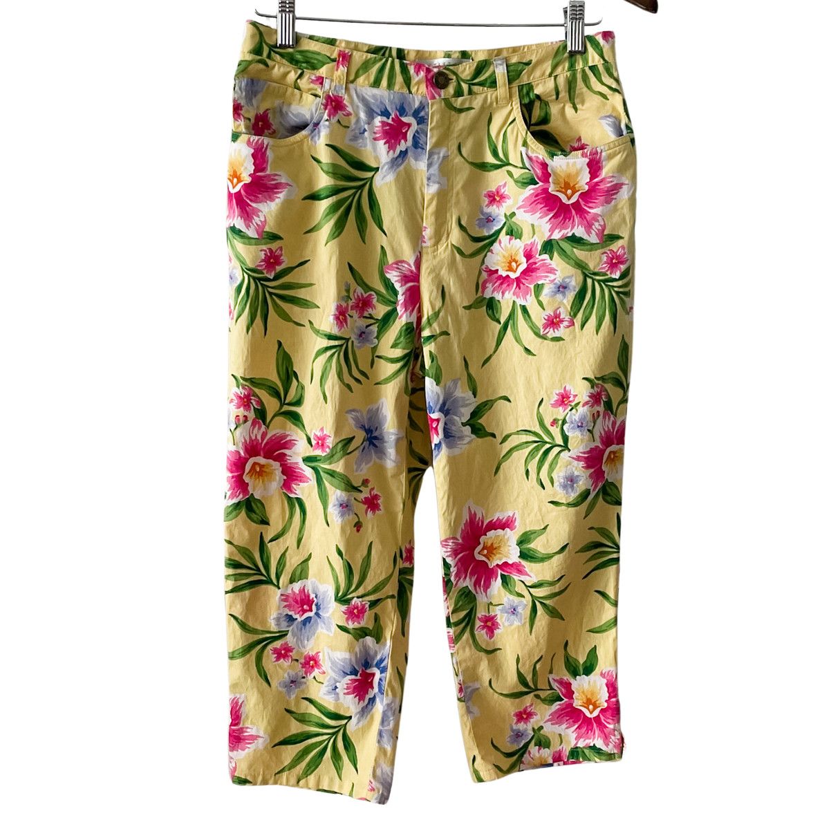 Vintage Vintage 90s JNY high waisted tropical capri pants MP 8/10 | Grailed