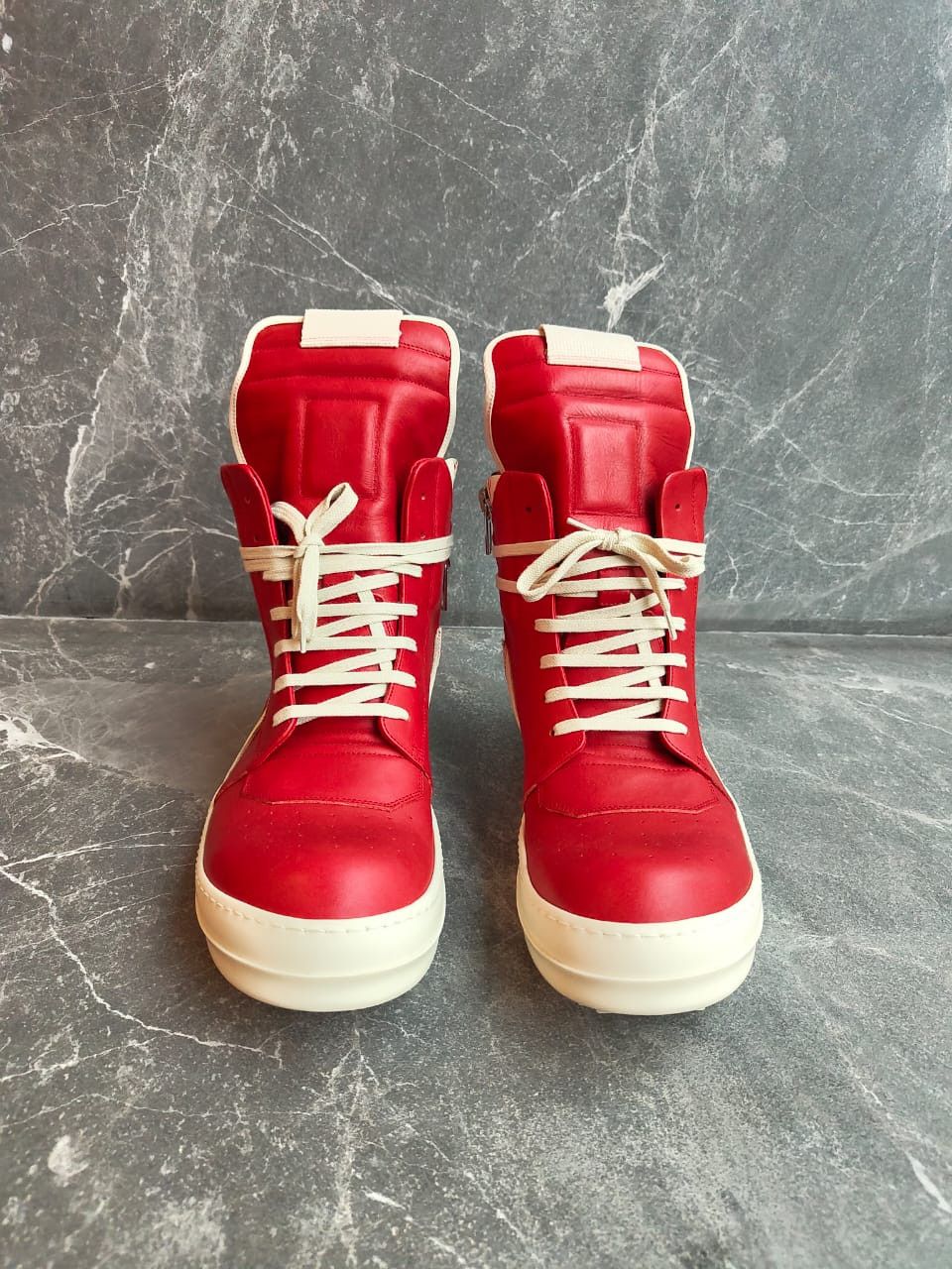 Rick Owens Rick Owens Geobasket Cardinal Red/Milk/Milk | Grailed