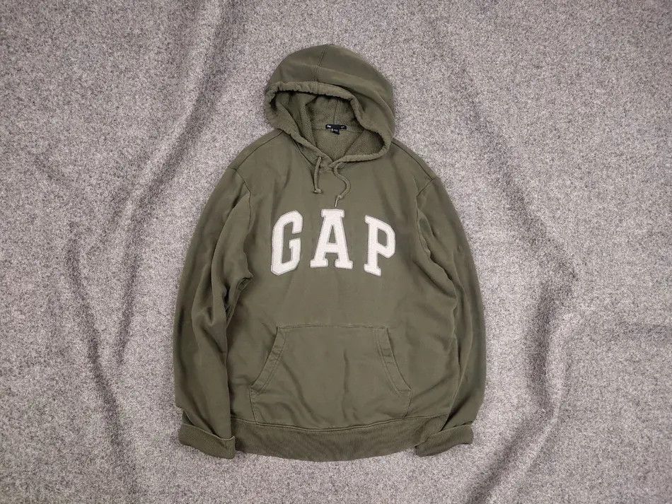 Gap × Streetwear × Vintage Vintage Gap Military Green Logo Classic Hoodie Y2K style | Grailed