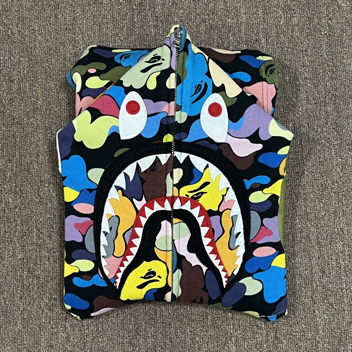 Bape Multi Camo Shark Full Zip Hoodie | Grailed