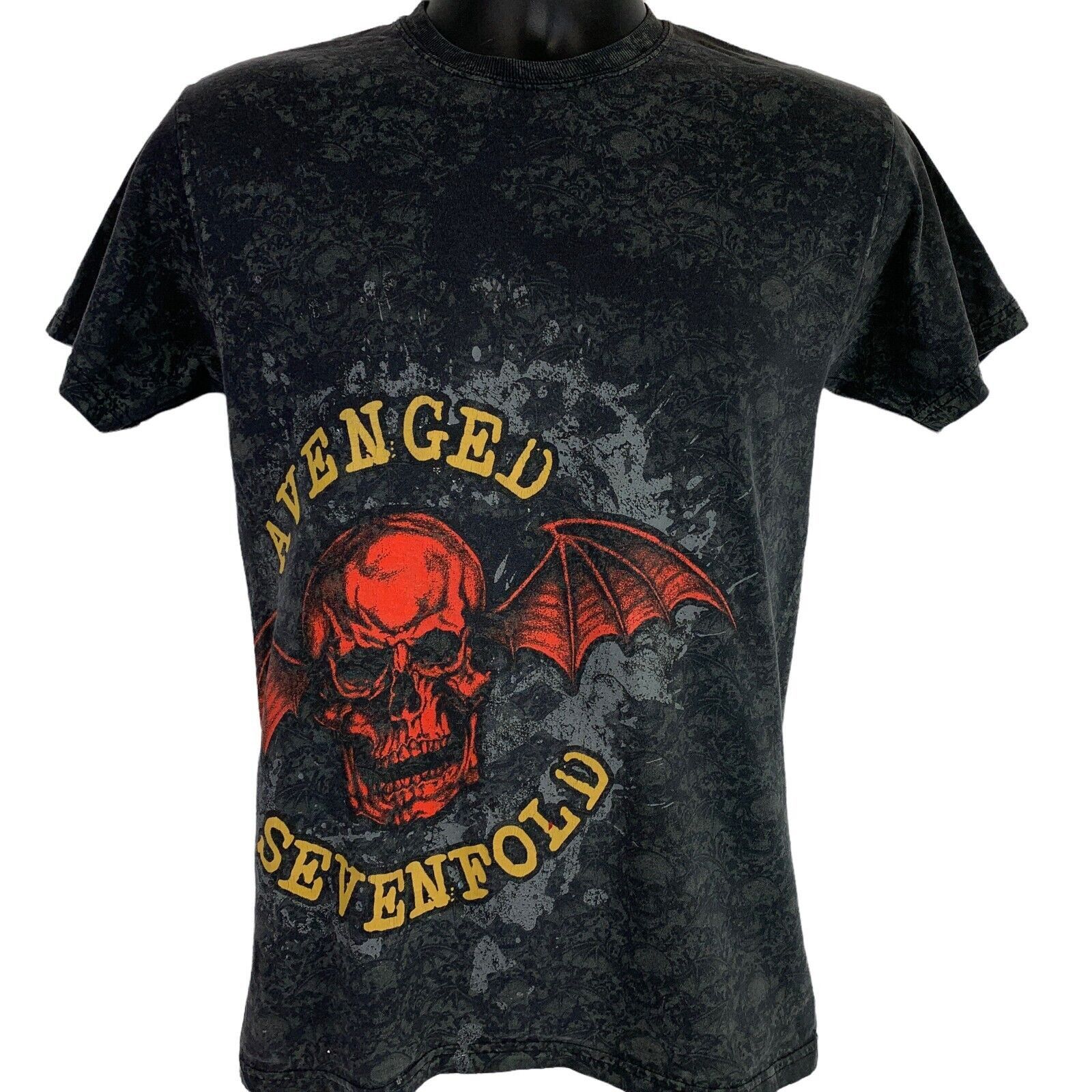 Hanes Avenged Sevenfold A7X T Shirt Deathbat Heavy Metal AOP Small ...