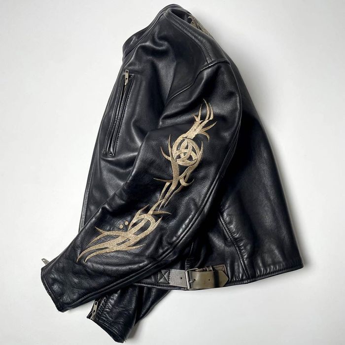 Kadoya Kadoya Battlesuit Black Leather Biker Jacket | Grailed