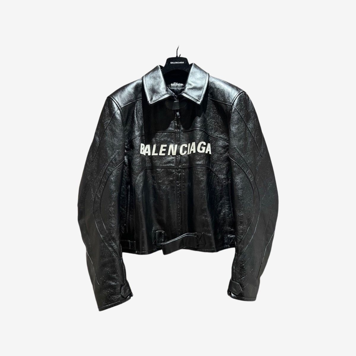 Balenciaga *RARE* Balenciaga AW19 Racer Moto Buffalo Leather Jacket ...