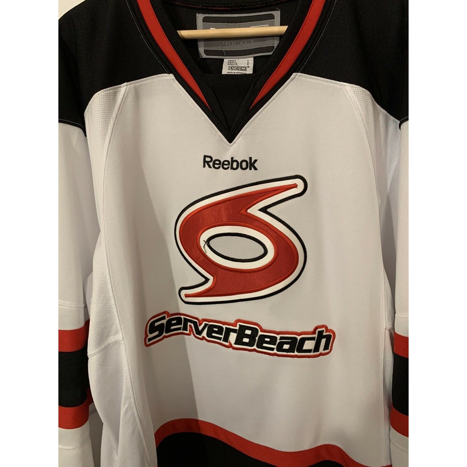 Ccm CCM Reebok Men’s Sz L Serverbeach Hockey Jersey Red White Bl | Grailed