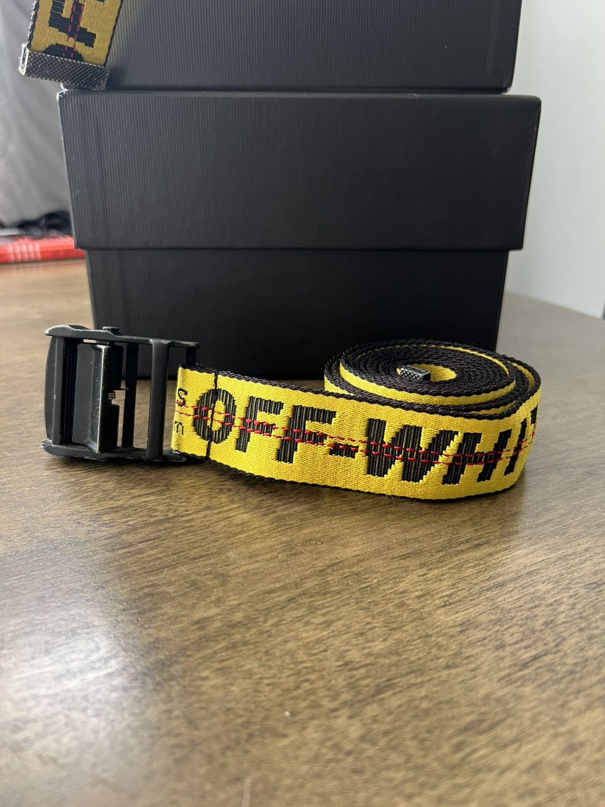Off-White Off-White Industrial Logo Belt Yellow | Grailed